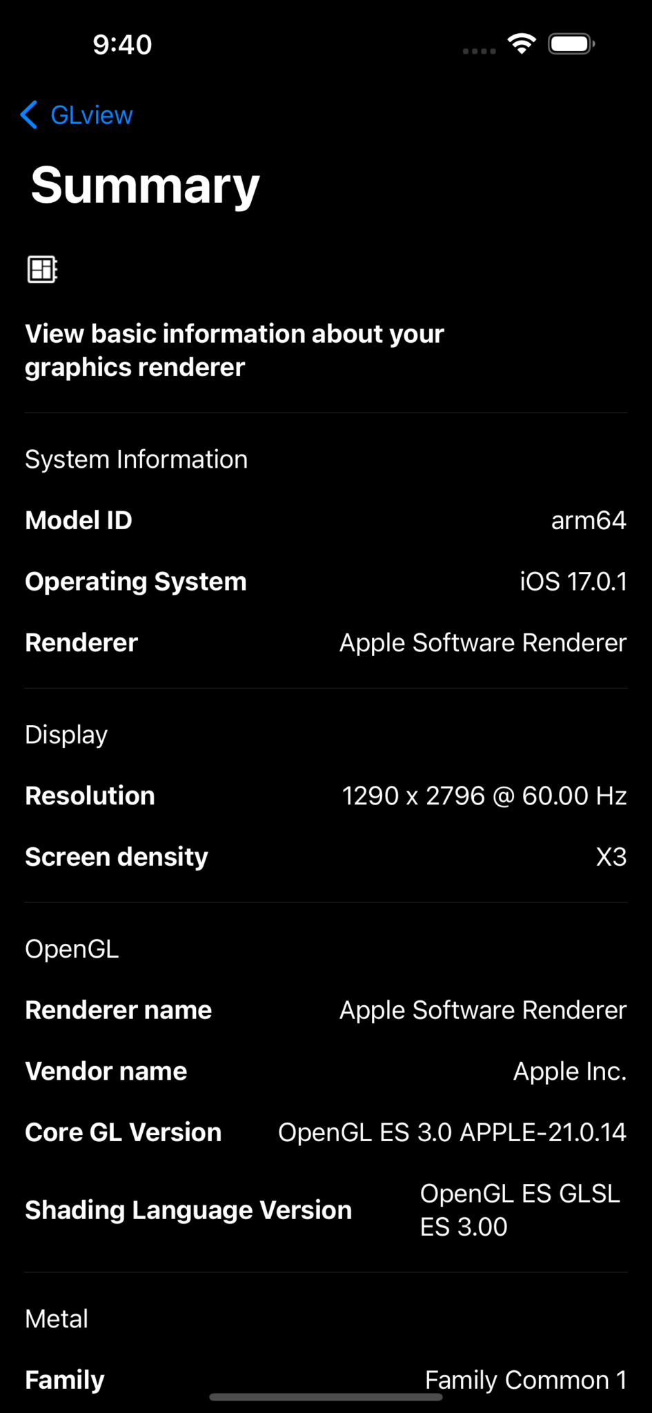 GLview: Advanced OpenGL, DirectX, Metal Capabilities Viewer